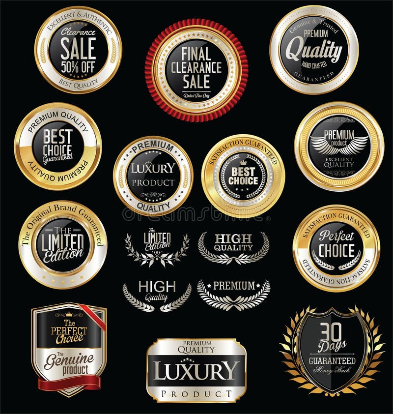 Premium and Luxury Silver and Black Retro Badges and Labels Collection ...