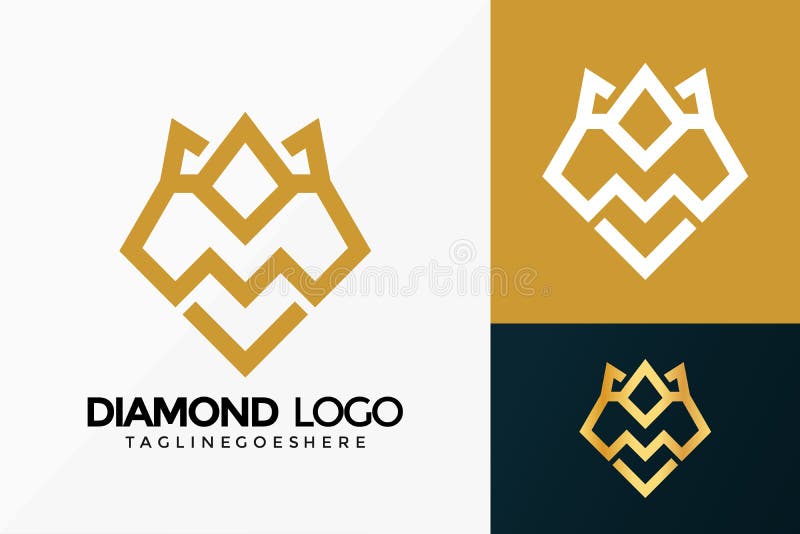 Premium M Diamond Crown Logo Vector Design. Abstract Emblem, Designs ...