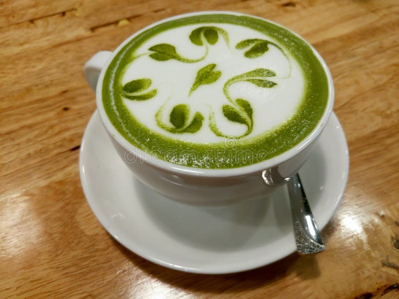 Premium Matcha Latte Art stock image. Image of matcha - 134990125