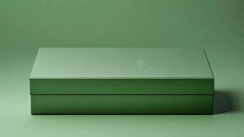Premium Matte Green Box Mockup Showcasing a Clean Rectangular Design on ...