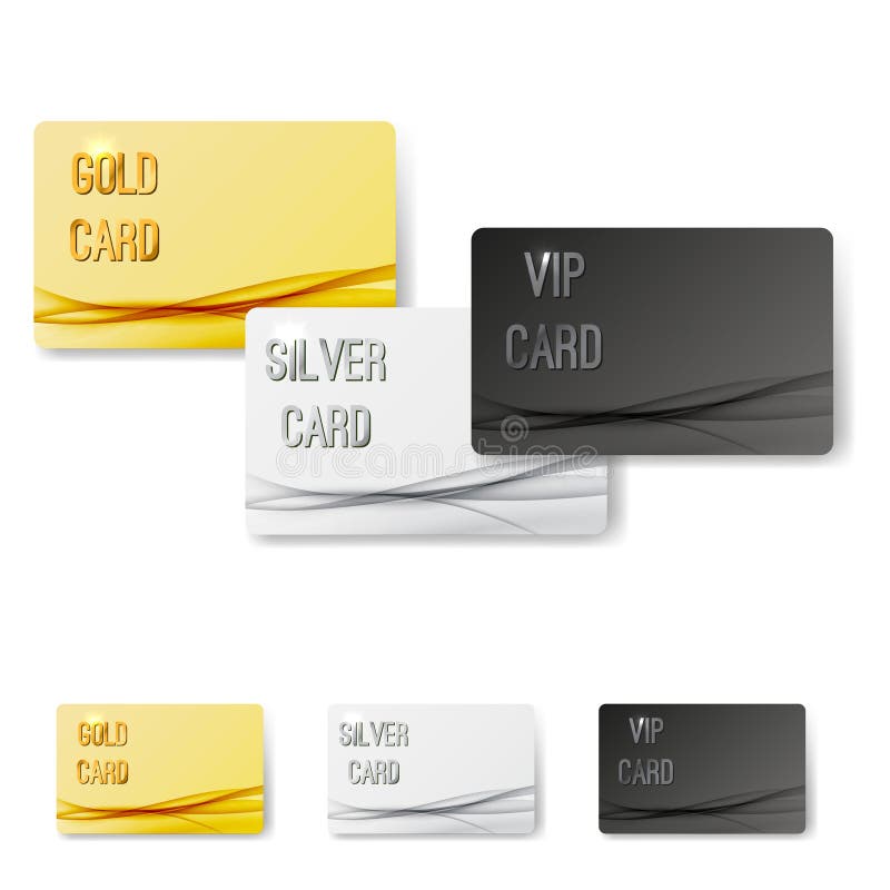 Premium Member Vip Gold Silver Platinum Cards Collection Stock Vector ...