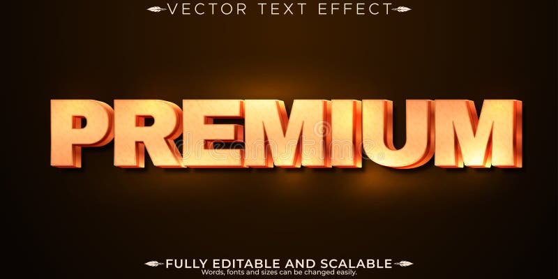 Premium Metallic Text Effect, Editable Shiny and Rich Text Style Stock Vector - Illustration of ...