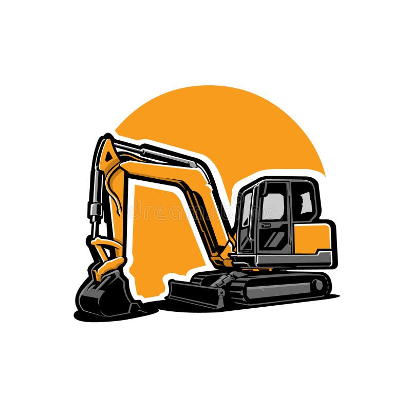 Premium Mini Excavator Vector Art Illustration Isolated Stock Vector ...