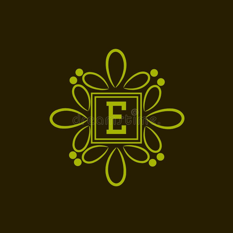 Premium Monogram with English Alphabet E. Stock Illustration ...