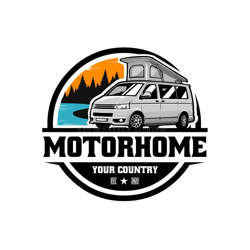 Motorhome Caravan RV Campervan Ready Made Logo Vector Stock Vector ...