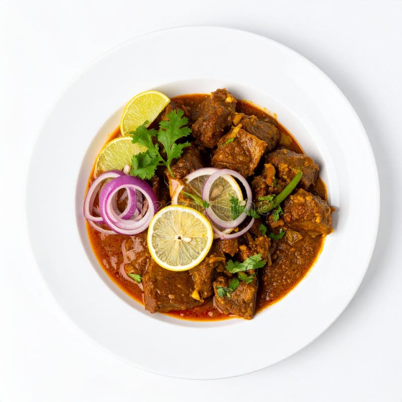 Premium Mutton Curry Plated in a Restaurant Style with Juicy Meat Stock ...