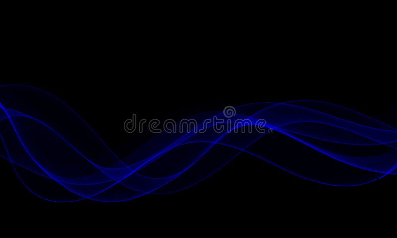 Premium Neon Flow Blue Abstract Wave Neon on Black Background. Stock ...