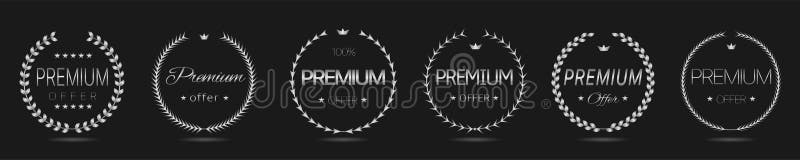 Premium Offer Golden Laurel Wreath Label Set Stock Vector ...