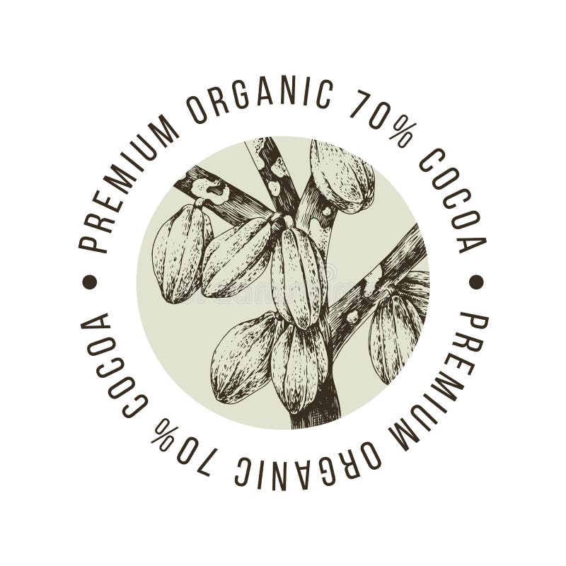 Premium Organic Cocoa Label Stock Vector - Illustration of fruit ...