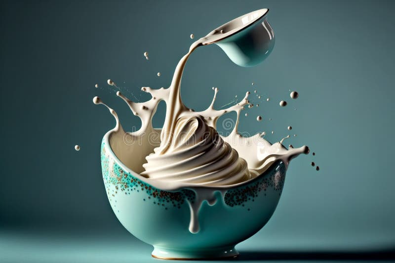 Premium Photo Pouring Milk Splash into Bowl Stock Illustration ...