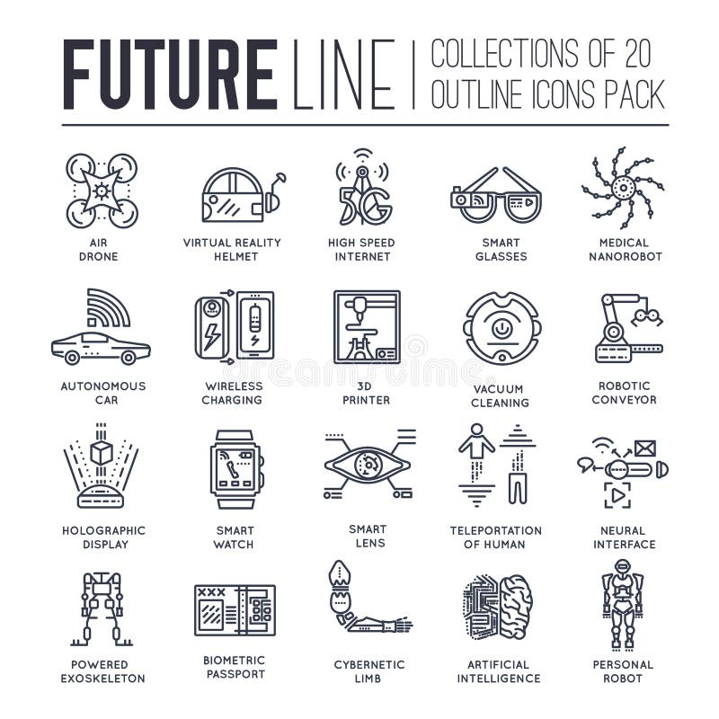 Premium Quality Future Flat Collection Design Set. Tomorrow ...