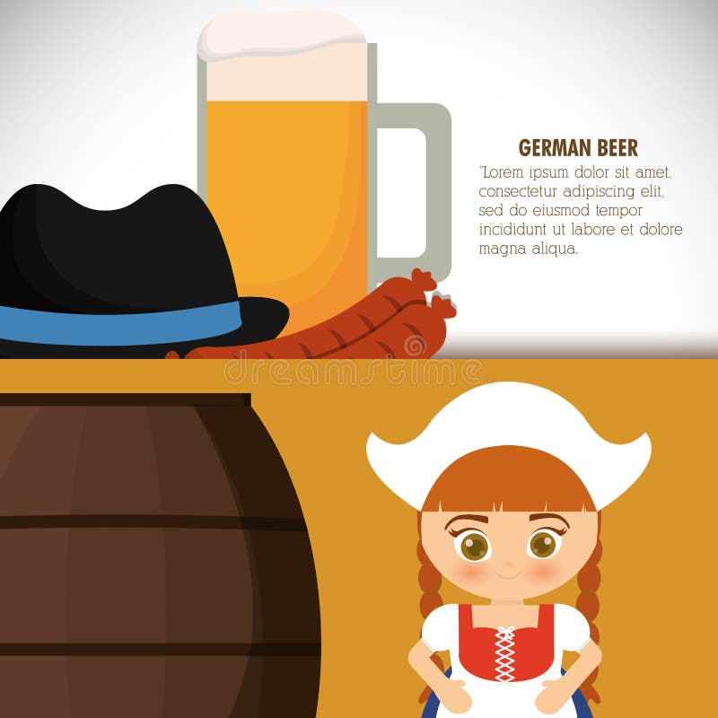 Premium Quality German Beer Stock Vector - Illustration of grill, badge ...