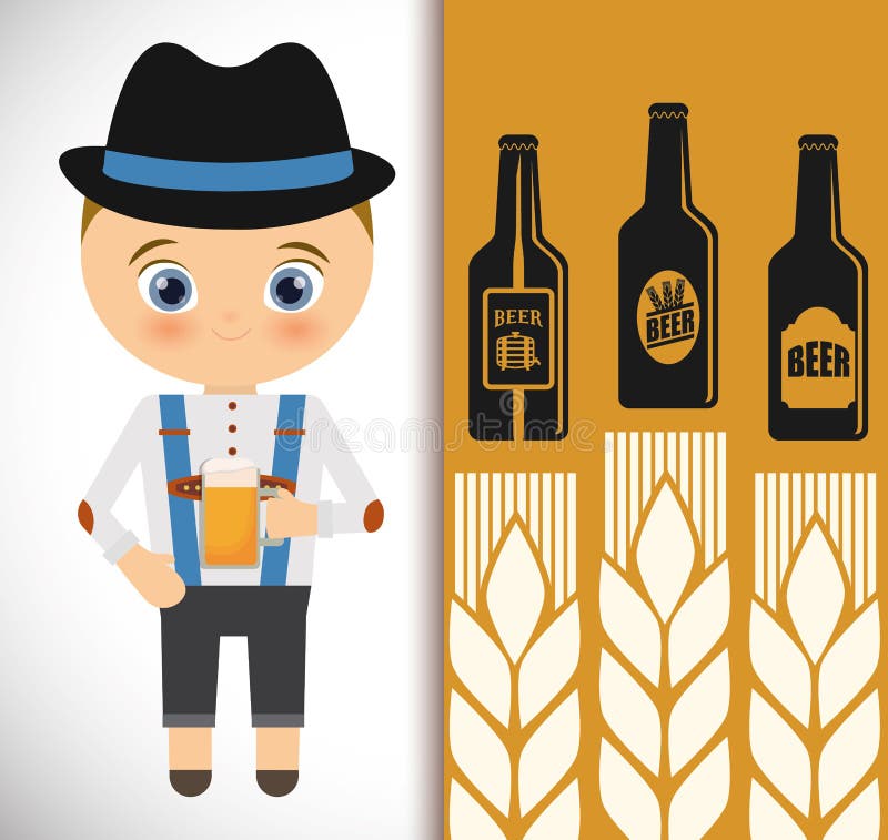 Premium Quality German Beer Stock Vector - Illustration of male ...