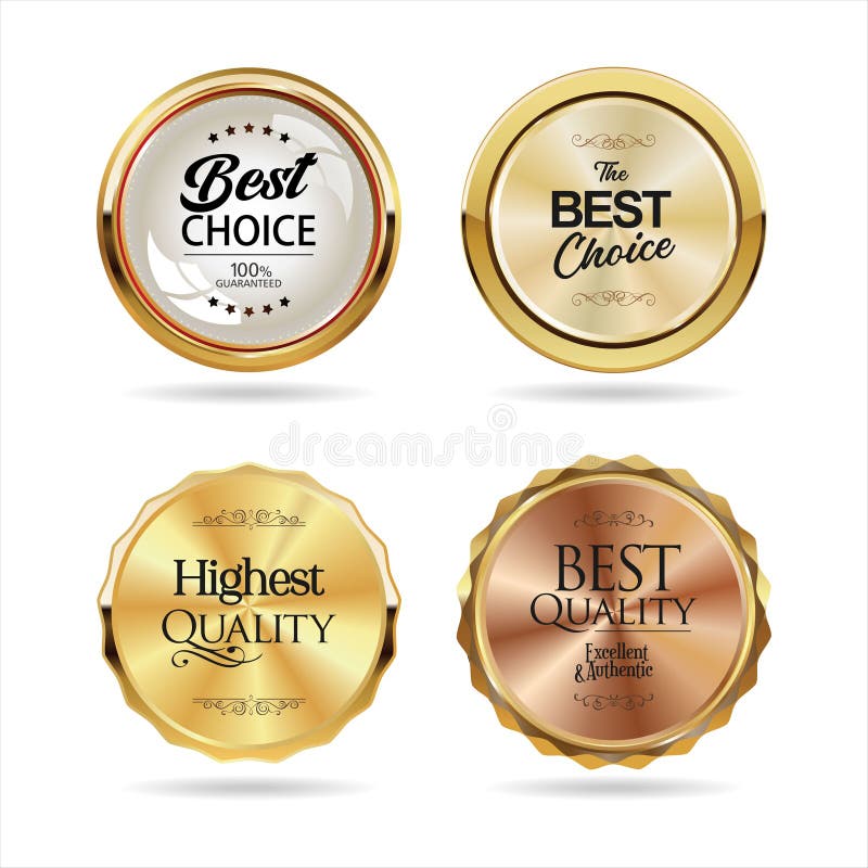 Premium Quality Gold Black and Red Badge Collection Stock Vector ...