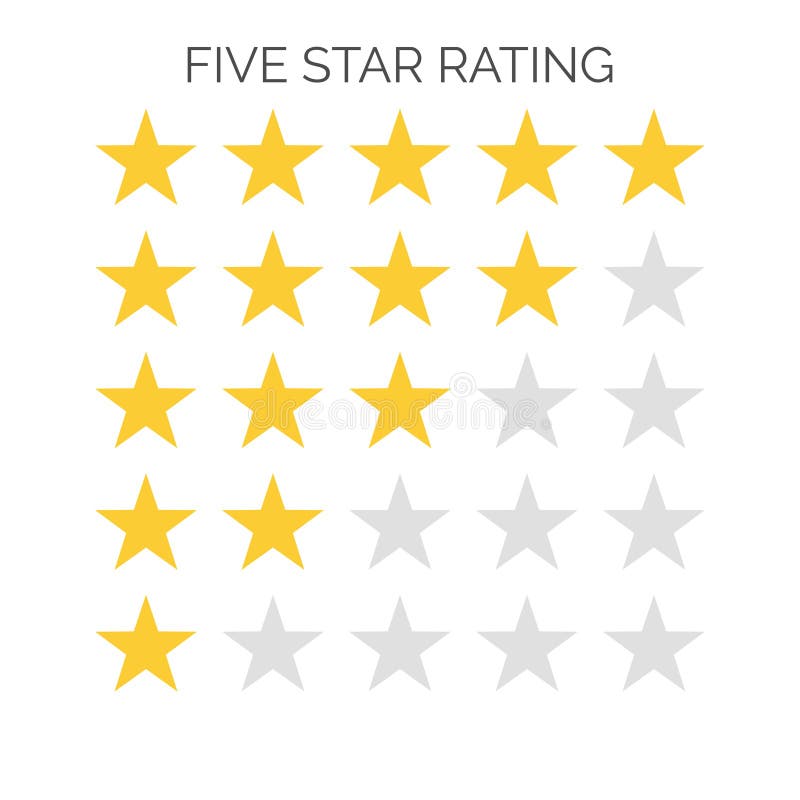 Five Gold and Silver Shape Stars Quality Icon on a Dark Background. 5 ...