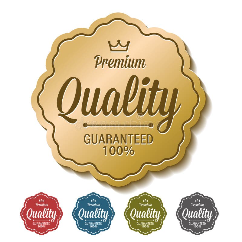 Premium Quality Guaranteed Golden Stock Vector - Illustration of symbol ...