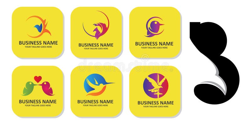 Simple Hummingbird Symbol Vector Logo Stock Vector - Illustration of ...