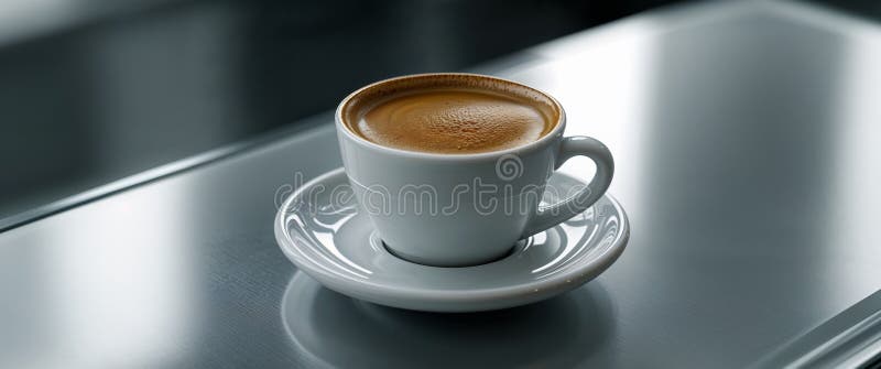 Premium Quality Image of Cup of Fresh Espresso on Glass Counter. Stock ...