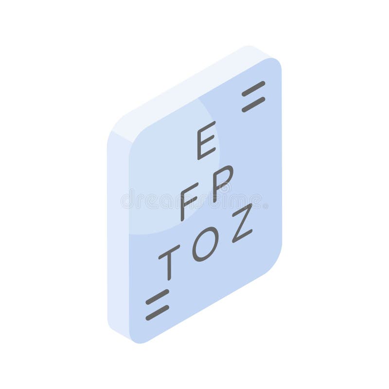 Premium Quality Isometric Vector of Eye Chart, Eye Test Icon Stock ...