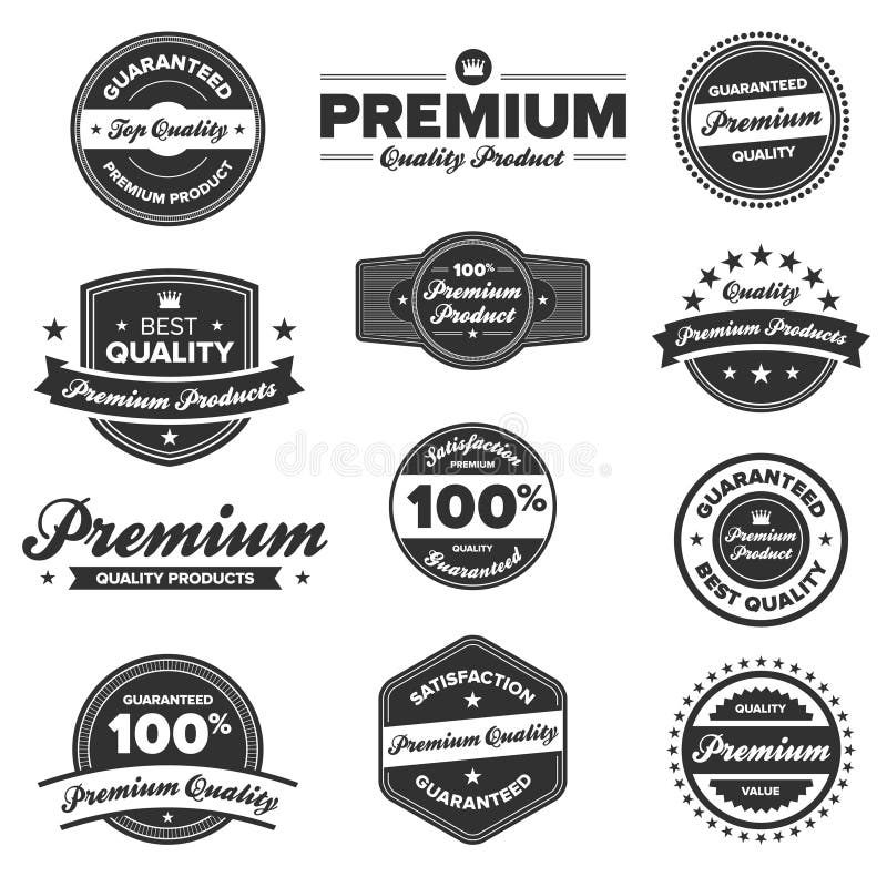 Set of Premium Quality Labels Stock Vector - Illustration of genuine ...