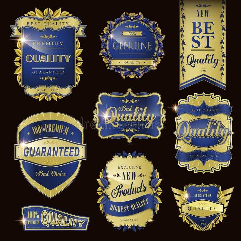 Premium Quality Labels Collection Stock Illustration - Illustration of ...