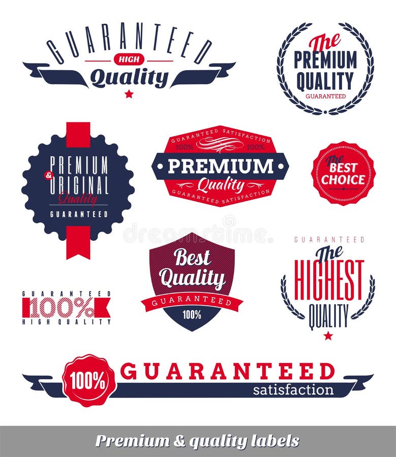 Premium Quality and Guaranteed Labels Stock Vector - Illustration of ...