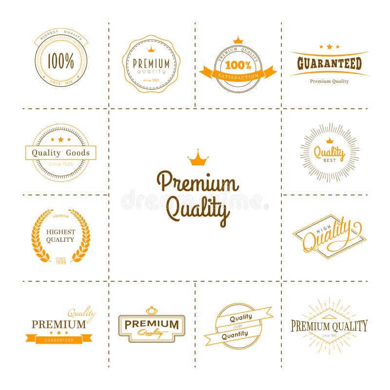 Premium quality labels set stock vector. Illustration of elegance ...