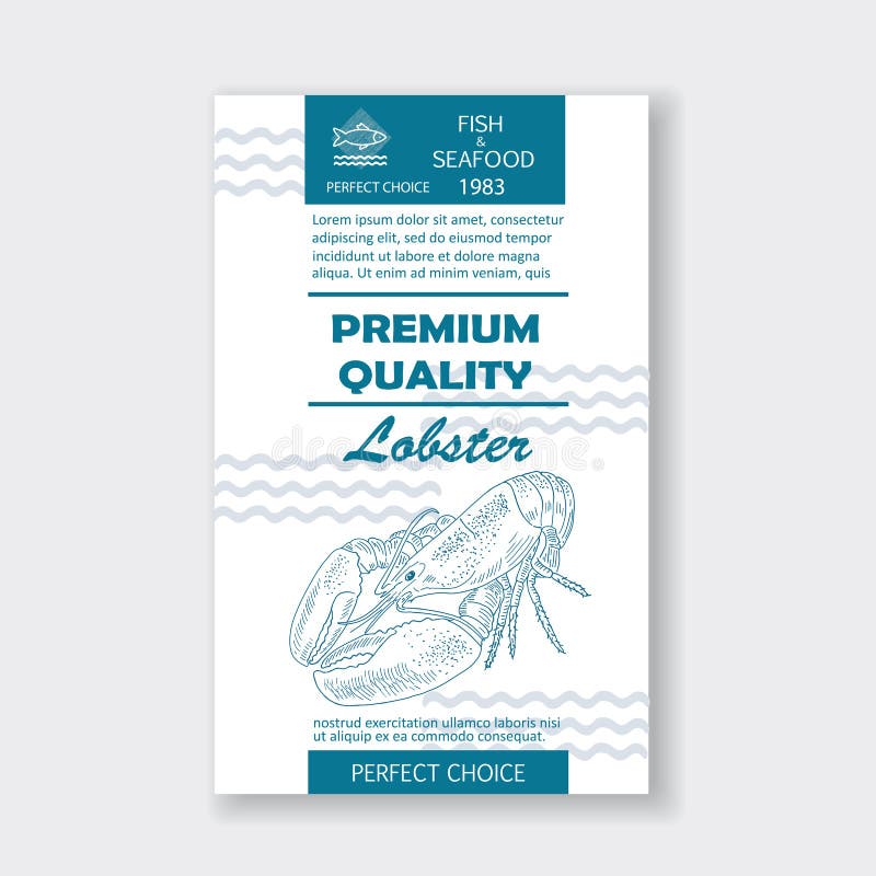 Premium Quality Lobster Vertical Label. Vector Packaging Design Stock ...