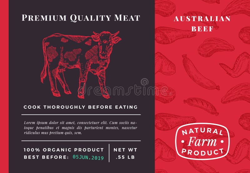 Quality meat stamps stock vector. Illustration of used - 36086898