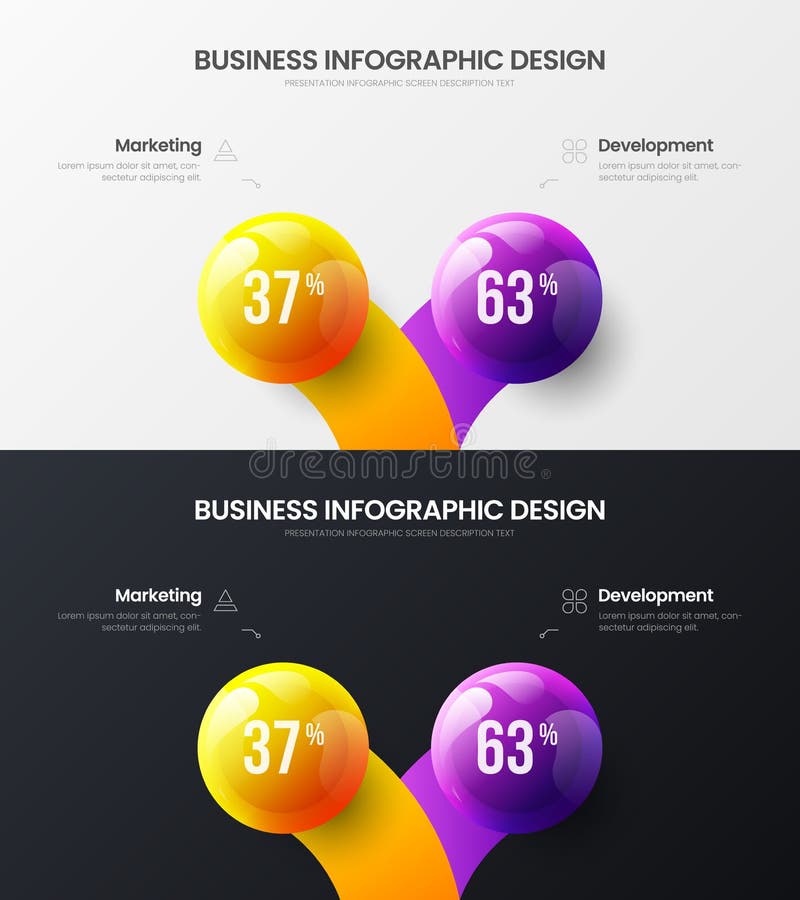 2 Option Marketing Presentation Vector Illustration Template Bundle ...