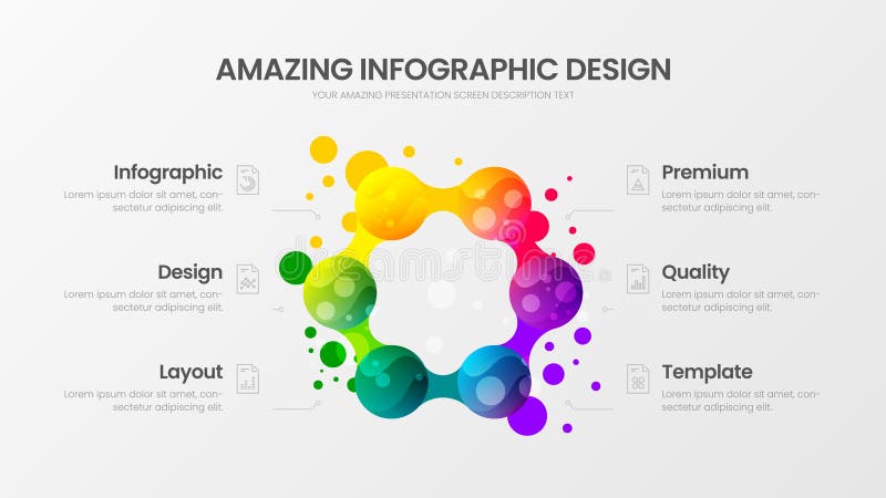 6 Option Analytics Vector Illustration Template. Business Data ...