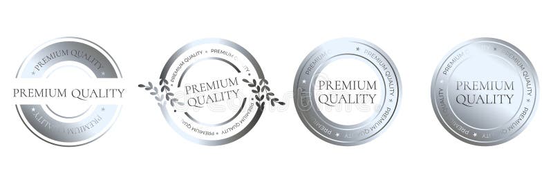 Premium Quality Products. Silver Sticker, Label, Badge, Icon and Logo ...