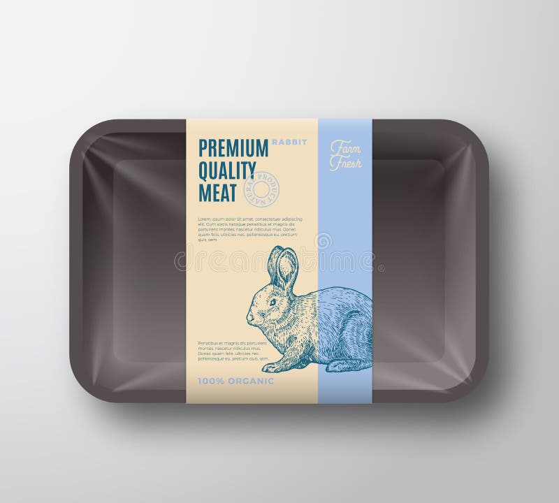 Premium Quality Rabbit Pack. Abstract Vector Meat Plastic Tray ...