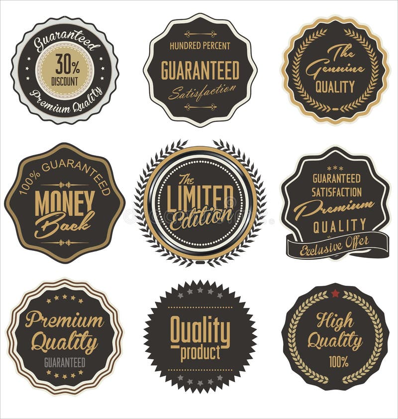 Premium Quality Retro Labels Stock Illustration - Illustration of offer ...