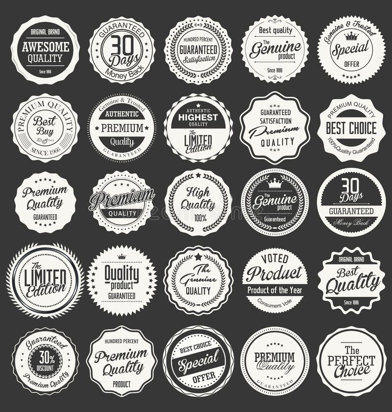 Premium, Quality Retro Vintage Labels Collection Stock Illustration ...