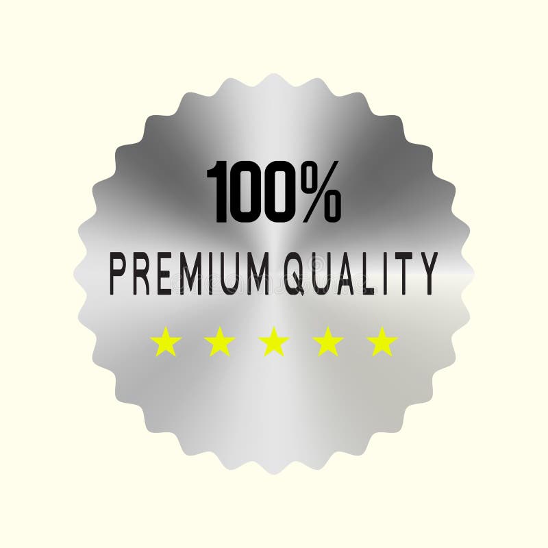100 Premium Quality 5 Stars Badge Silver Metallic Logo Stock Vector ...