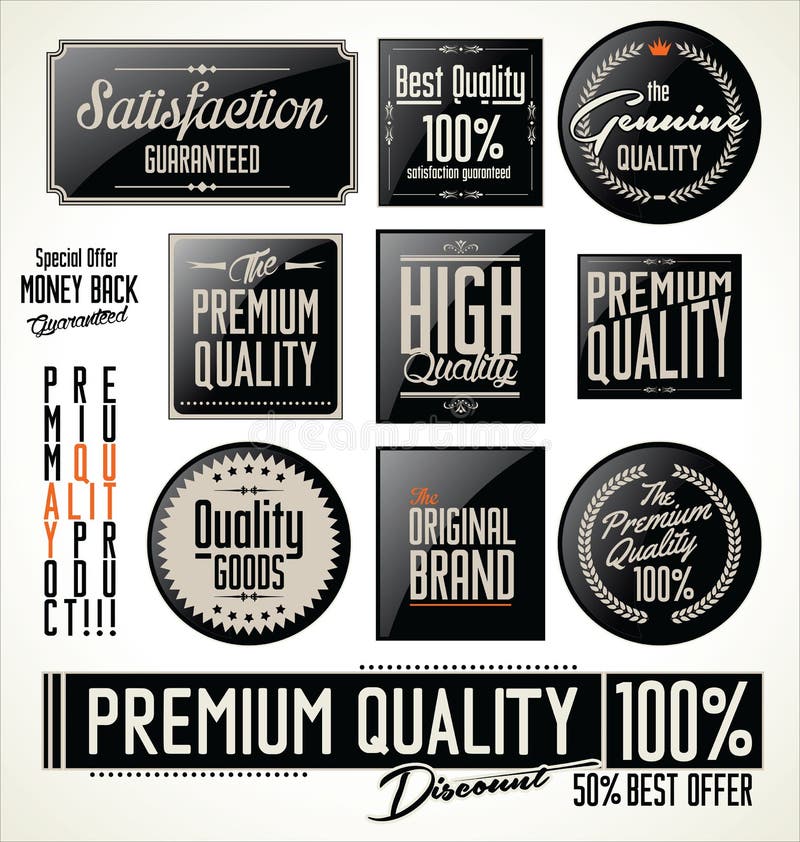 Premium Quality Stickers stock illustration. Illustration of offer ...