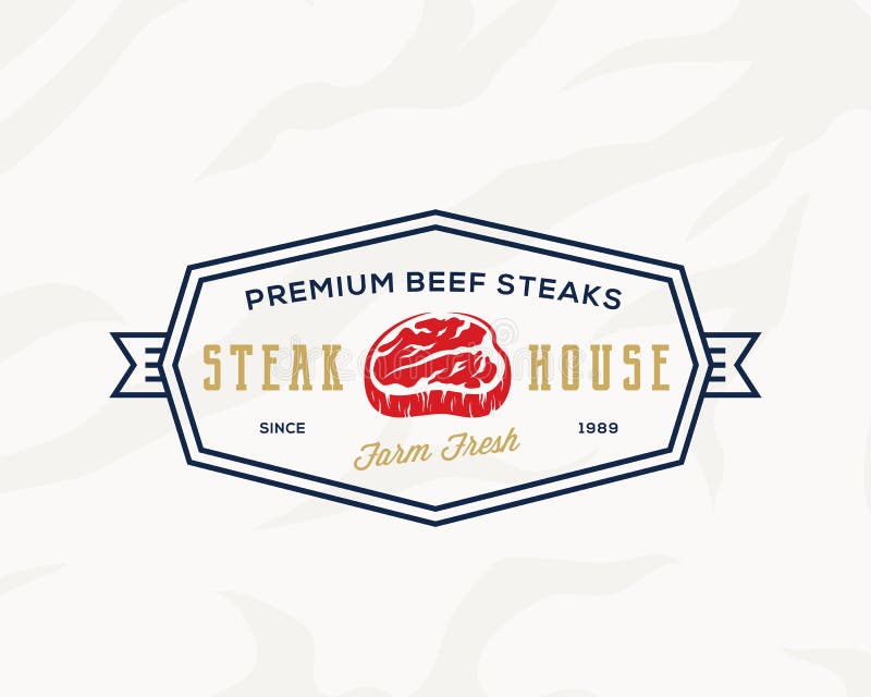 Steak House or Meat Store Vintage Typography Labels, Emblems or Logo ... Steak House or Meat Store Vintage Typography Labels, Emblems or Logo ...