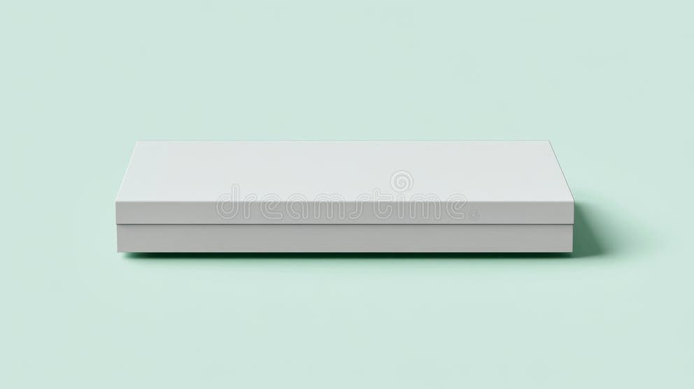 Premium Rectangular Grey Box Packaging on a Mint Green Background with ...