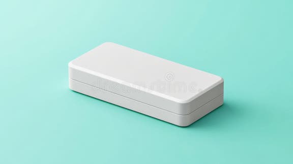 Premium Rectangular Grey Box Packaging with Sleek Design on Mint Green ...
