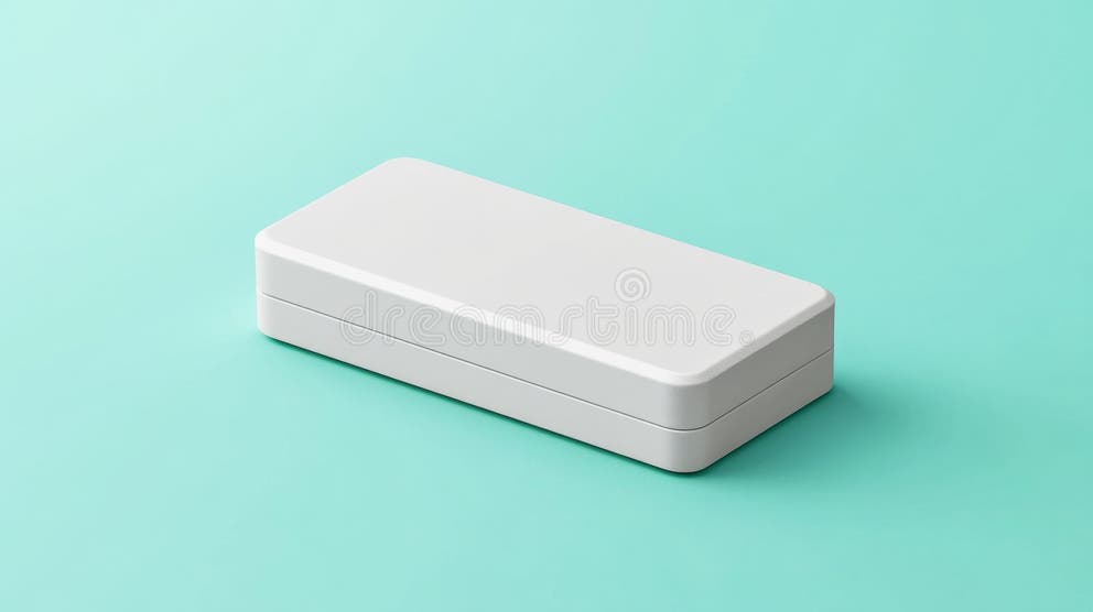 Premium Rectangular Grey Box Packaging with Sleek Design on Mint Green ...