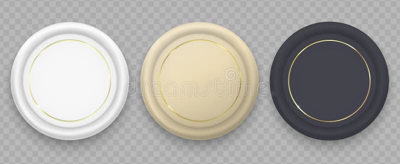 Premium Round Frames Vector Set. Blank Labels, Banners, Icons or ...