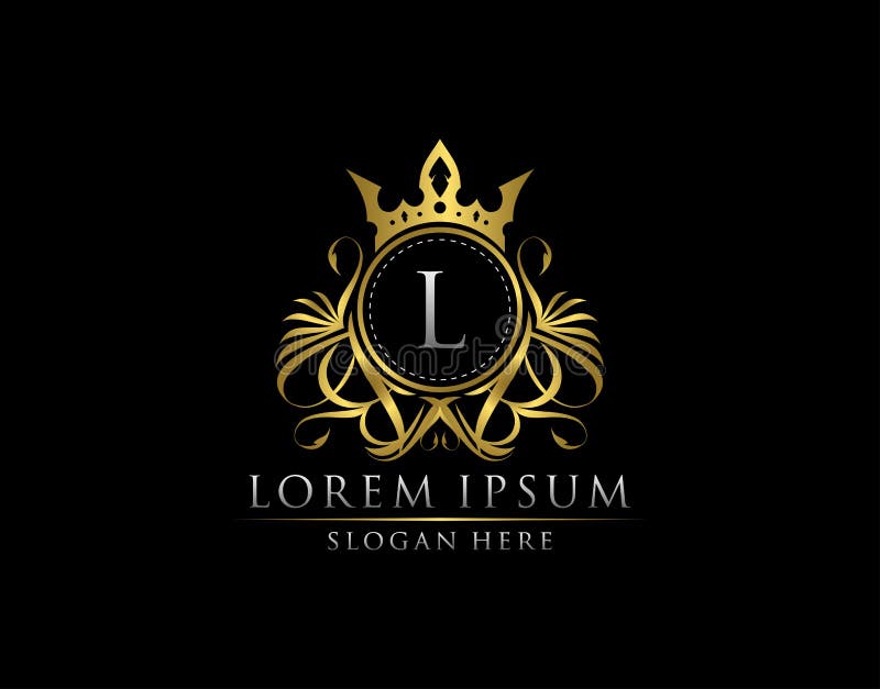 Premium Royal King L Letter Crest Gold Logo Template Stock Vector ...
