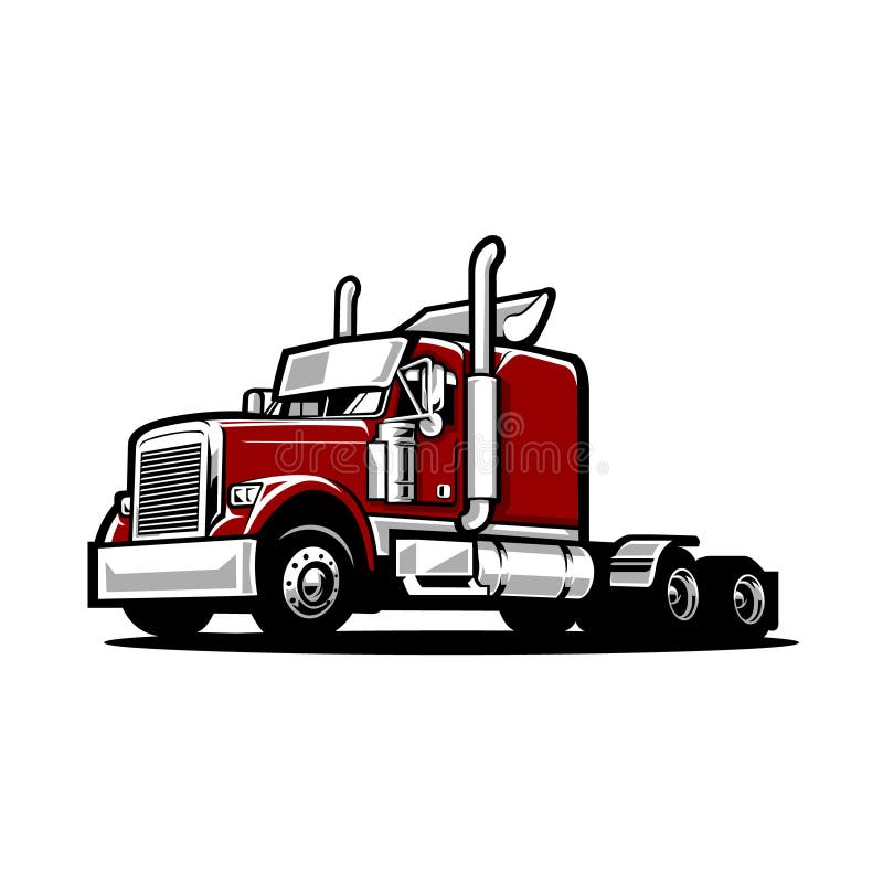 Premium Semi Truck 18 Wheeler Side View Vector Stock Vector ...