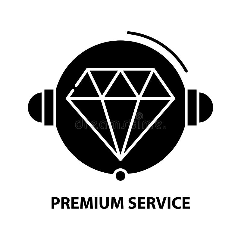 Premium Service Sign Icon, Black Vector Sign with Editable Strokes ...