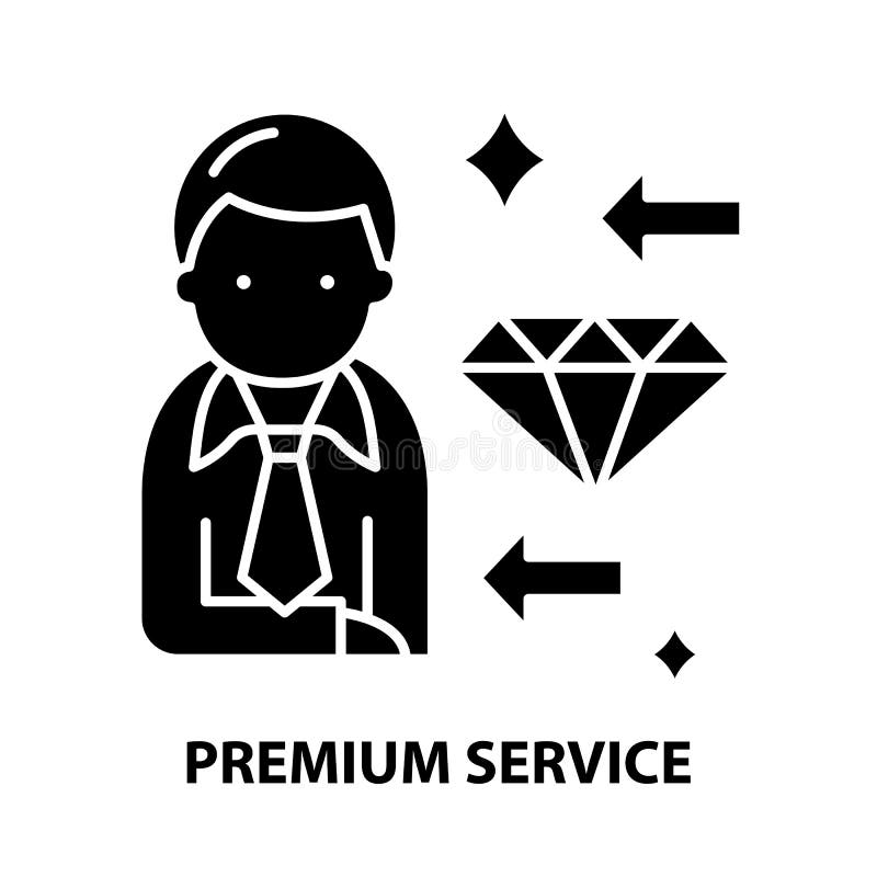 Premium Service Symbol Icon, Black Vector Sign with Editable Strokes ...