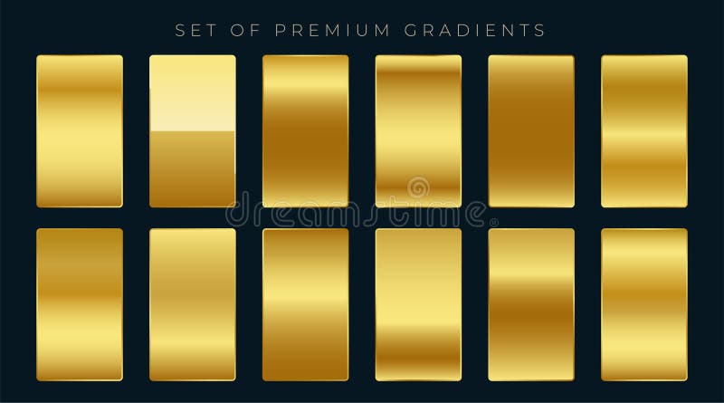 Premium Set of Golden Gradients Stock Vector - Illustration of precious ...