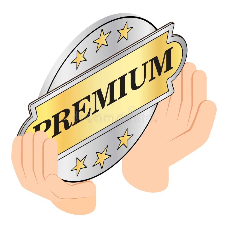 Premium Sign Icon Isometric Vector. Gold Premium Quality Sign in Human ...