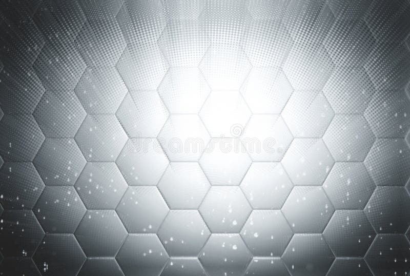 Premium Silver Shiny Abstract Hexagon Surfaces Stock Illustration ...
