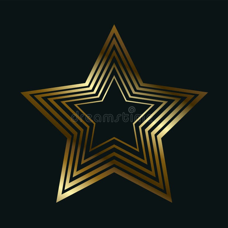 Premium Star Shape, Abstratct Gold Star Icon on Dark Background ...